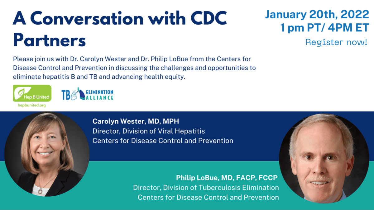 "A Conversation with CDC Partners" Webinar - TB Elimination Alliance